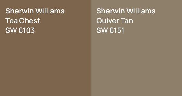 Sherwin Williams Tea Chest vs. Sherwin Williams Quiver Tan comparison