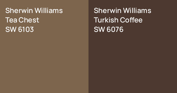 Sherwin Williams Tea Chest vs. Sherwin Williams Turkish Coffee comparison