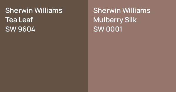 Sherwin Williams Tea Leaf vs. Sherwin Williams Mulberry Silk comparison