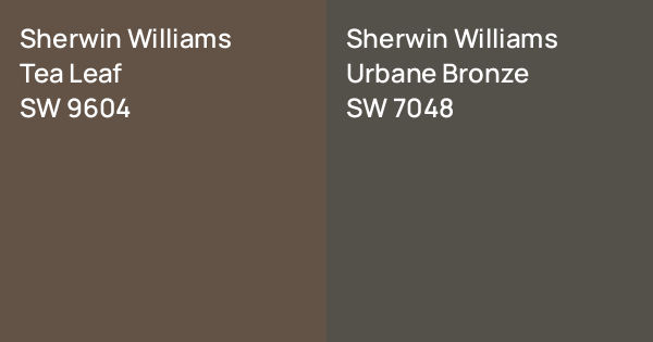 Sherwin Williams Tea Leaf vs. Sherwin Williams Urbane Bronze comparison