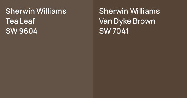 Sherwin Williams Tea Leaf vs. Sherwin Williams Van Dyke Brown comparison