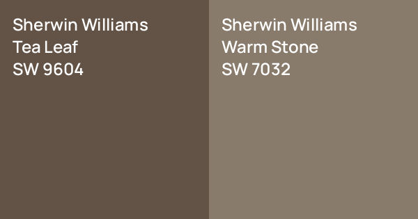 Sherwin Williams Tea Leaf vs. Sherwin Williams Warm Stone comparison