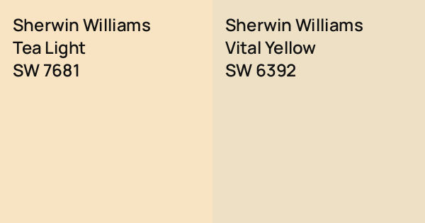 Sherwin Williams Tea Light vs. Sherwin Williams Vital Yellow comparison