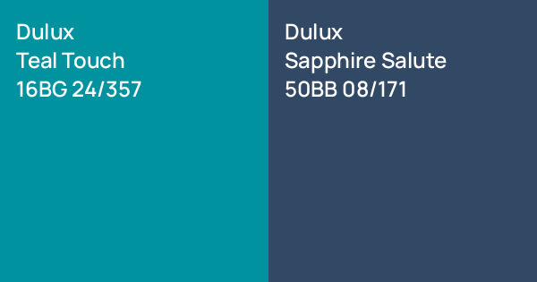 Dulux Teal Touch vs. Dulux Sapphire Salute comparison