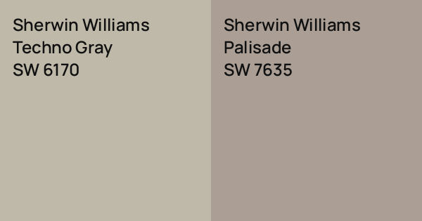 Sherwin Williams Techno Gray vs. Sherwin Williams Palisade comparison