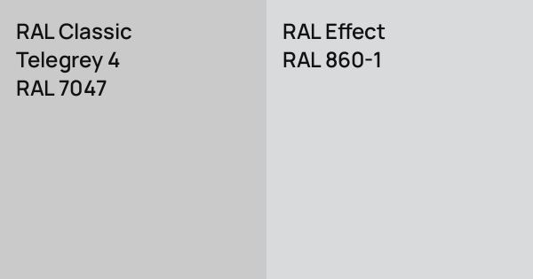 RAL Classic Telegrey 4 vs. RAL Effect RAL 860-1 comparison