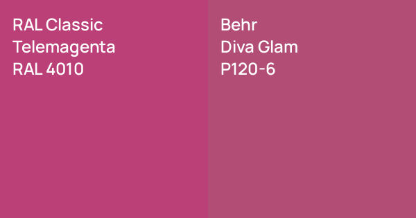 RAL Classic Telemagenta vs. Behr Diva Glam comparison