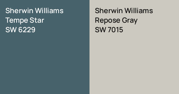 Sherwin Williams Tempe Star vs. Sherwin Williams Repose Gray comparison