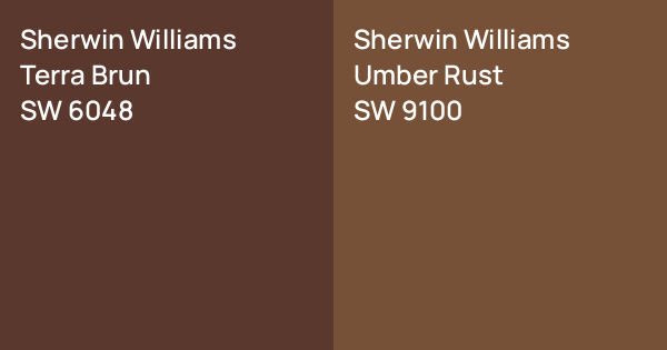 Sherwin Williams Terra Brun vs. Sherwin Williams Umber Rust comparison