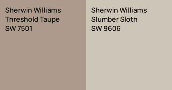 Sherwin Williams Threshold Taupe vs. Sherwin Williams Slumber Sloth ...