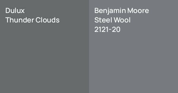 Dulux Thunder Clouds vs. Benjamin Moore Steel Wool comparison