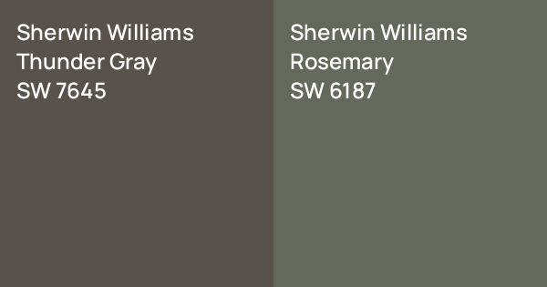 Sherwin Williams Thunder Gray vs. Sherwin Williams Rosemary comparison