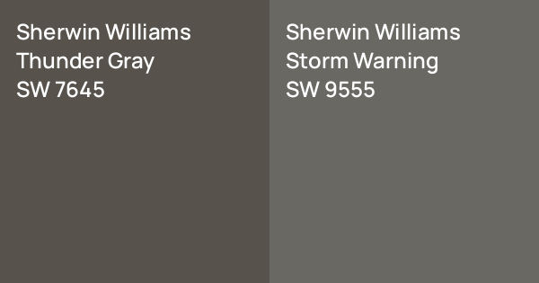 Sherwin Williams Thunder Gray vs. Sherwin Williams Storm Warning comparison