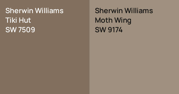 Sherwin Williams Tiki Hut vs. Sherwin Williams Moth Wing comparison