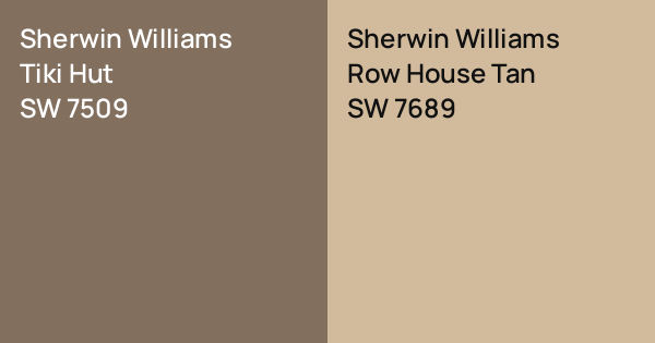 Sherwin Williams Tiki Hut vs. Sherwin Williams Row House Tan comparison
