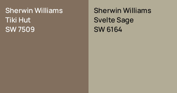Sherwin Williams Tiki Hut vs. Sherwin Williams Svelte Sage comparison