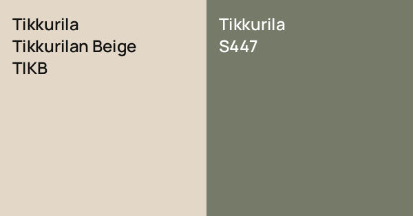 Tikkurila Tikkurilan Beige vs. Tikkurila S447 comparison