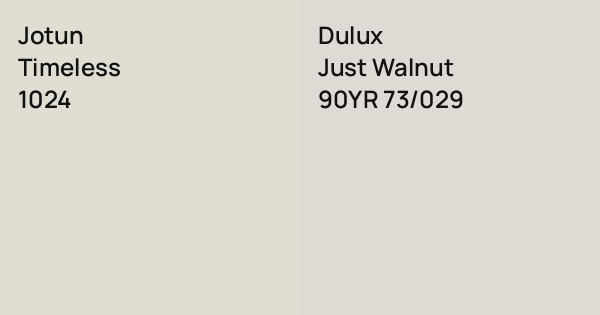Jotun Timeless vs. Dulux Just Walnut comparison