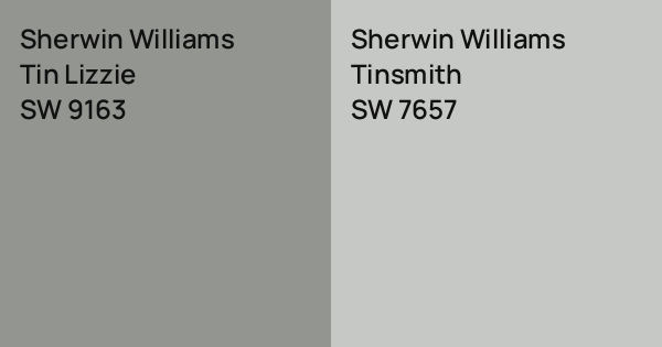 Sherwin Williams Tin Lizzie vs. Sherwin Williams Tinsmith comparison