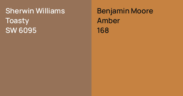 Sherwin Williams Toasty vs. Benjamin Moore Amber comparison