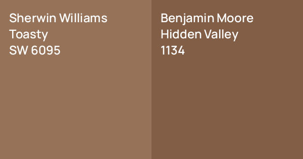 Sherwin Williams Toasty vs. Benjamin Moore Hidden Valley comparison