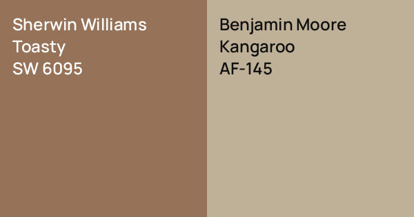 Sherwin Williams Toasty vs. Benjamin Moore Kangaroo comparison