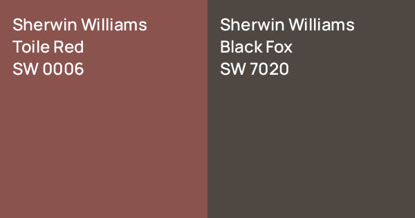 Sherwin Williams Toile Red vs. Sherwin Williams Black Fox comparison