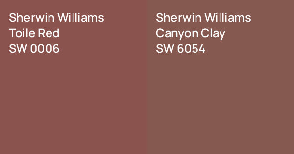Sherwin Williams Toile Red vs. Sherwin Williams Canyon Clay comparison