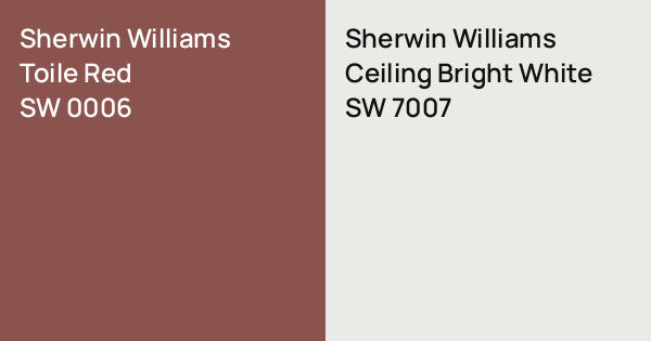 Sherwin Williams Toile Red vs. Sherwin Williams Ceiling Bright White ...