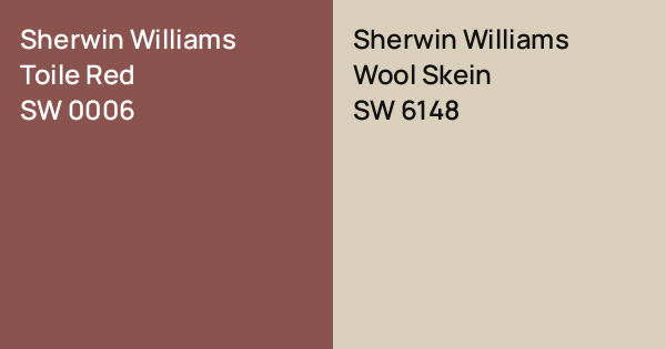Sherwin Williams Toile Red vs. Sherwin Williams Wool Skein comparison