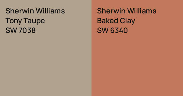 Sherwin Williams Tony Taupe vs. Sherwin Williams Baked Clay comparison