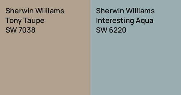 Sherwin Williams Tony Taupe vs. Sherwin Williams Interesting Aqua ...