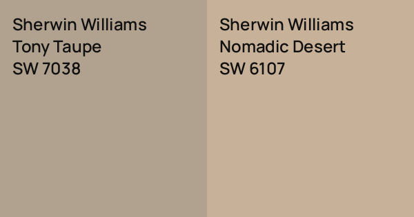 Sherwin Williams Tony Taupe vs. Sherwin Williams Nomadic Desert comparison