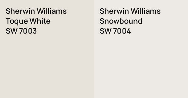 Sherwin Williams Toque White vs. Sherwin Williams Snowbound comparison