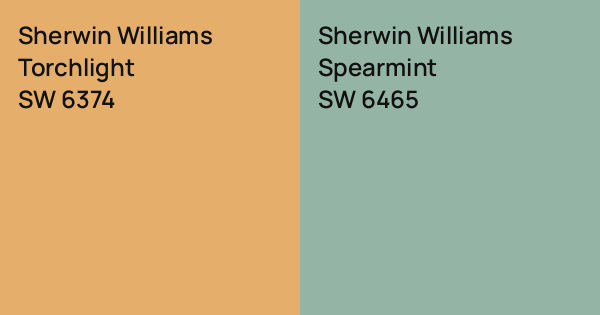 Sherwin Williams Torchlight vs. Sherwin Williams Spearmint comparison