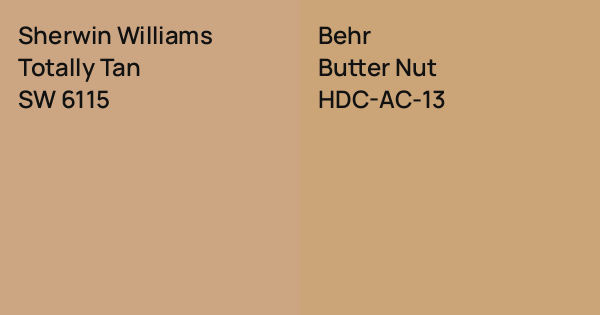 Sherwin Williams Totally Tan vs. Behr Butter Nut comparison