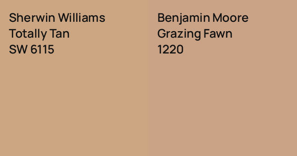 Sherwin Williams Totally Tan vs. Benjamin Moore Grazing Fawn comparison