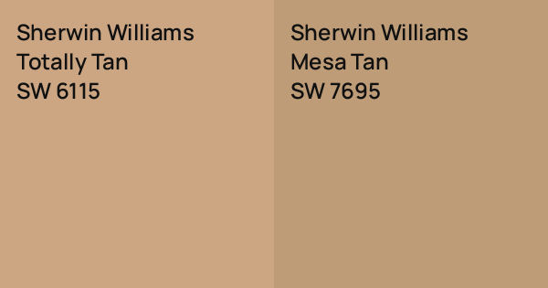 Sherwin Williams Totally Tan vs. Sherwin Williams Mesa Tan comparison