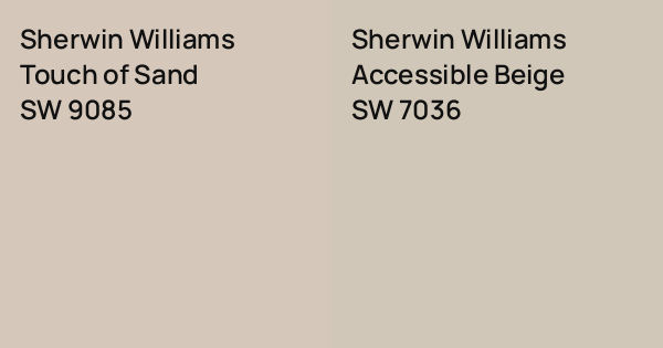 Sherwin Williams Touch of Sand vs. Sherwin Williams Accessible Beige ...