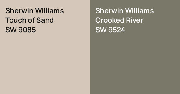 Sherwin Williams Touch of Sand vs. Sherwin Williams Crooked River ...