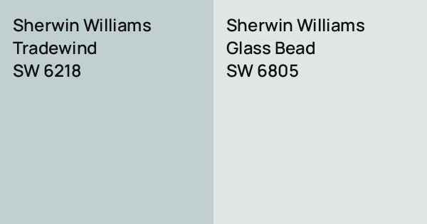 Sherwin Williams Tradewind vs. Sherwin Williams Glass Bead comparison