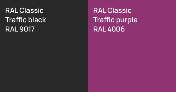 RAL Classic Traffic black vs. RAL Classic Traffic purple comparison