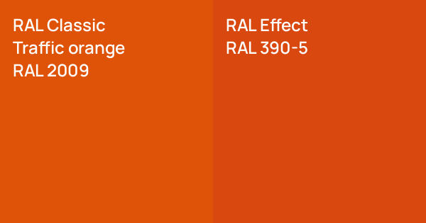 RAL Classic Traffic orange vs. RAL Effect RAL 390-5 comparison