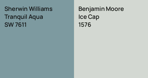 Sherwin Williams Tranquil Aqua vs. Benjamin Moore Ice Cap comparison
