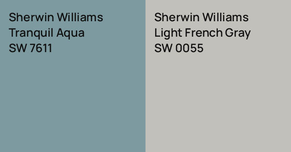 Sherwin Williams Tranquil Aqua vs. Sherwin Williams Light French Gray ...