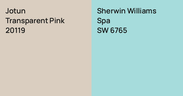Jotun Transparent Pink vs. Sherwin Williams Spa comparison