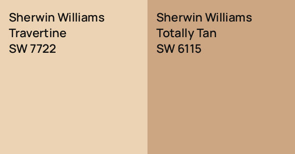 Sherwin Williams Travertine vs. Sherwin Williams Totally Tan comparison