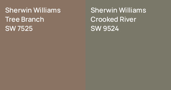 Sherwin Williams Tree Branch vs. Sherwin Williams Crooked River comparison