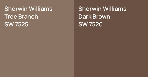Sherwin Williams Tree Branch vs. Sherwin Williams Dark Brown comparison