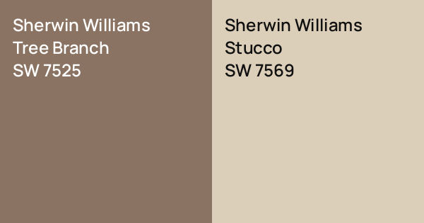 Sherwin Williams Tree Branch vs. Sherwin Williams Stucco comparison
